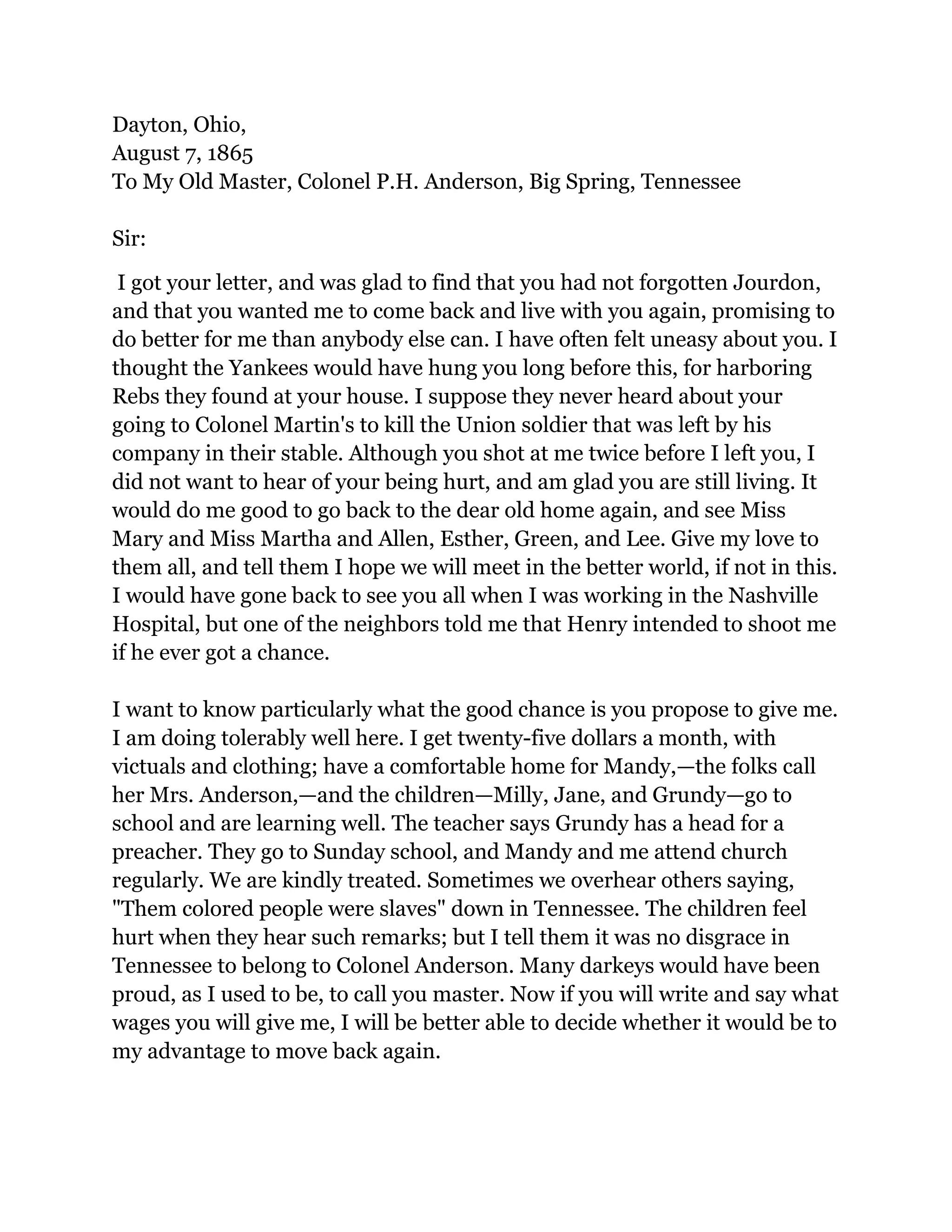 Historical letter | DOCX