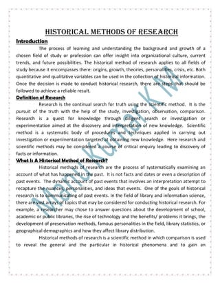 Historical method in Research | DOCX