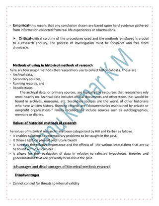 Historical method in Research | DOCX