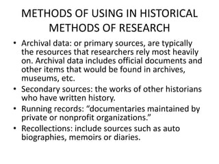 Historical method | PPTX