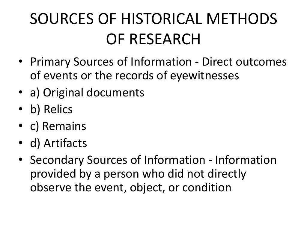 Historical Method historical-method