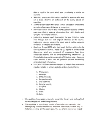 Historical method (written report) | DOCX | Science