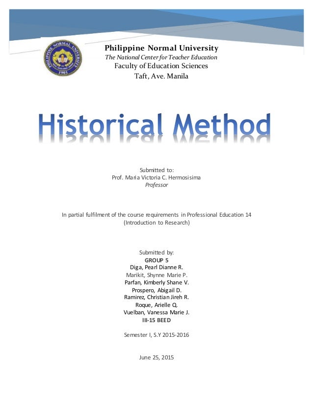 Historical method (written report)