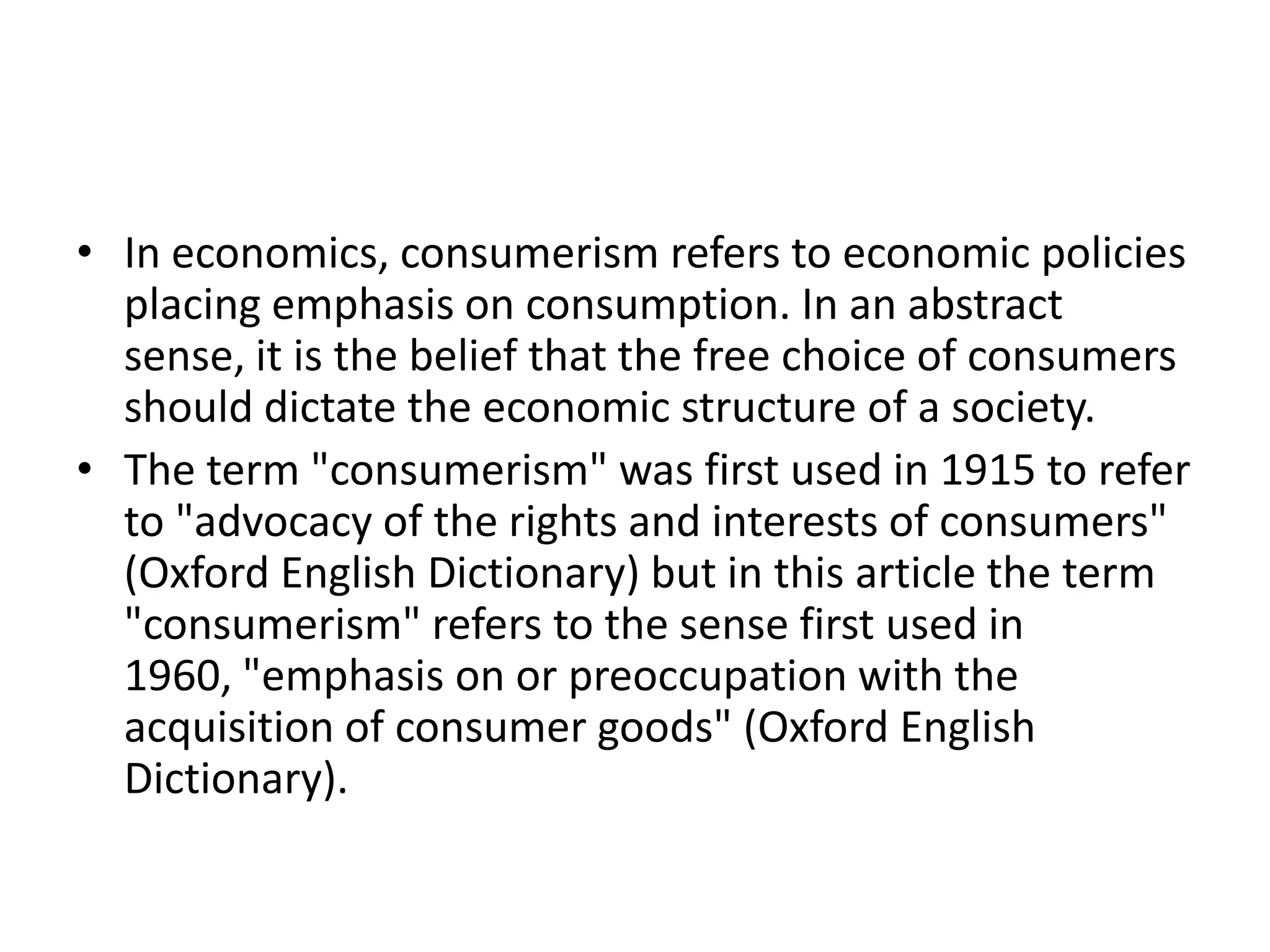 Historical origins of consumerism | PPTX