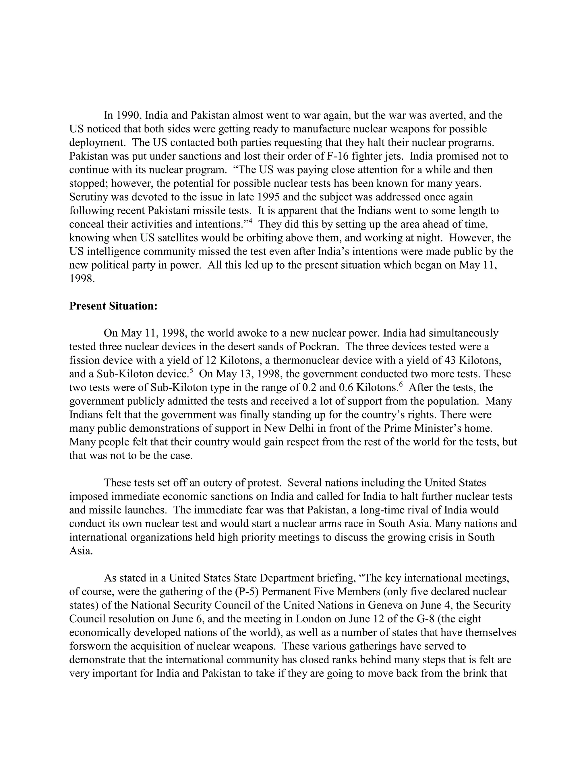 Historical paper on indian nuclear test 1998 | PDF