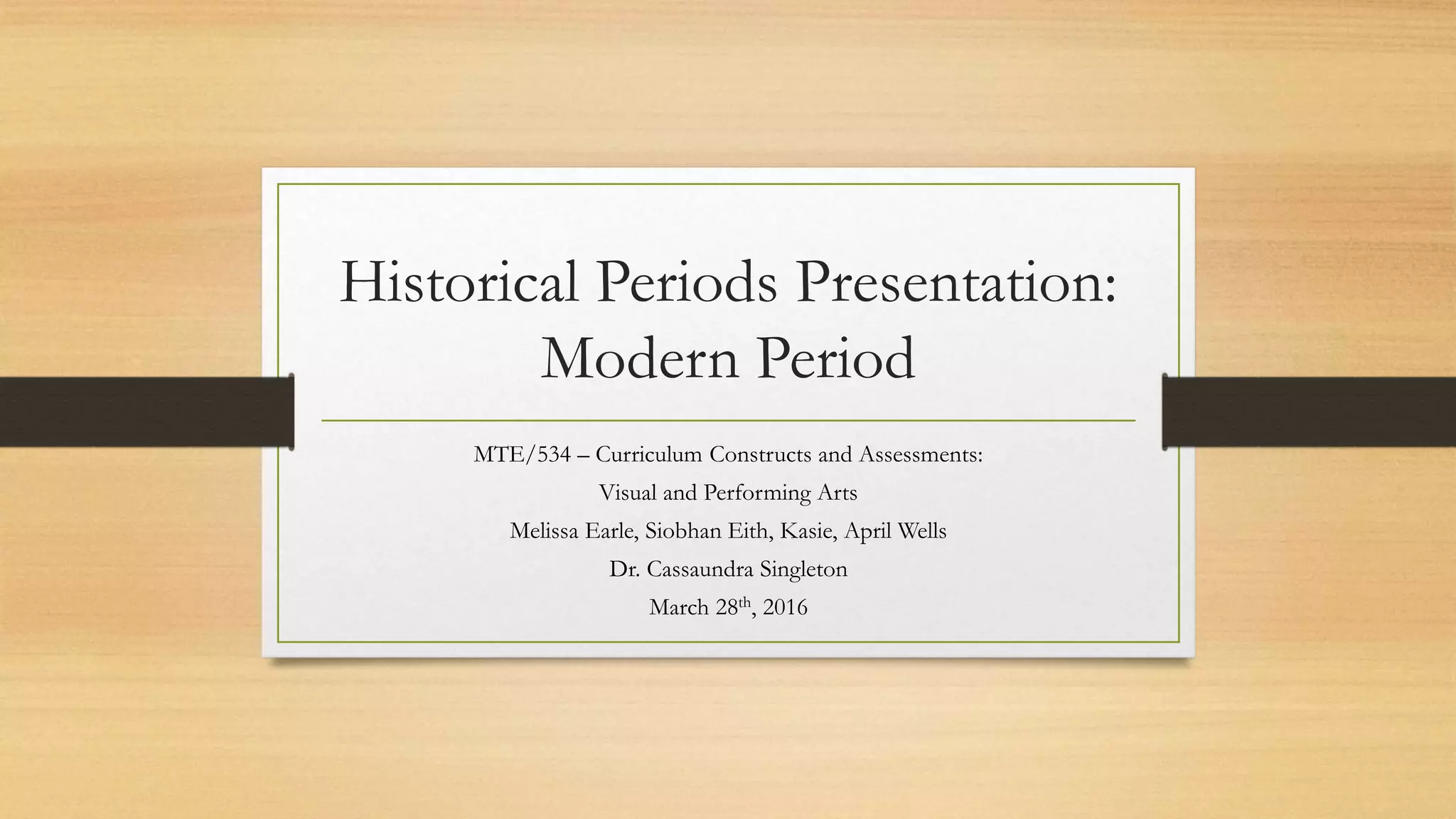 Historical periods presentation team b | PPTX