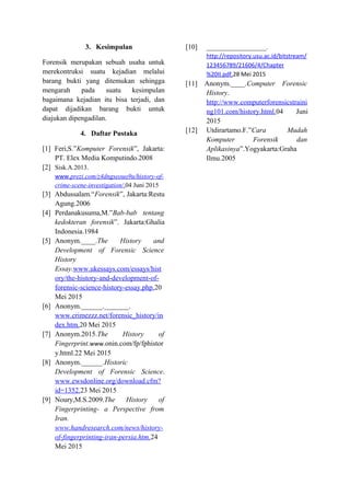 Historical perkembangan forensik | DOC