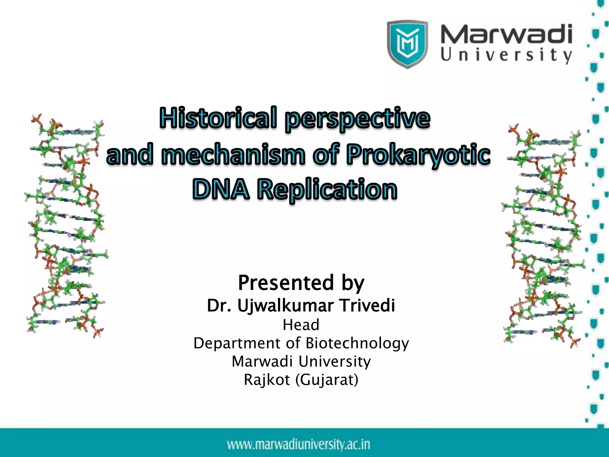 Prokaryotic DNA Replication: Historical Perspectives and Mechanisms. | PPTX