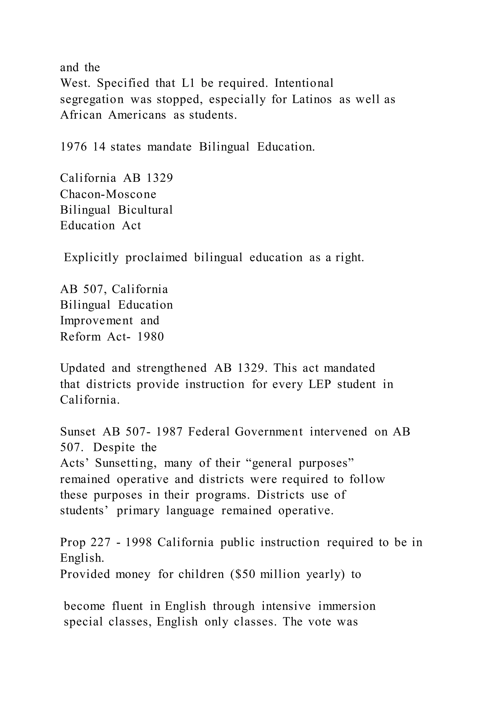 Historical perspective historical perspective of bilingual ed | PDF