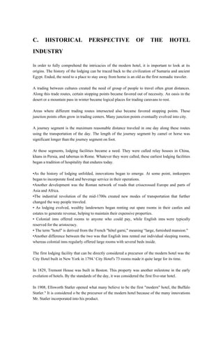 Historical perspective of hotel industry .docx