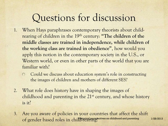 Historical perspectives on childhood and parenting | PPTX