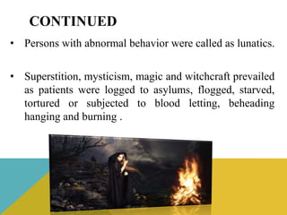 Historical perspectives,trends,issues &magnitude of mental health | PPTX