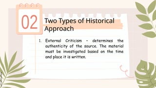 Historical approach in literary criticism PPT.pptx
