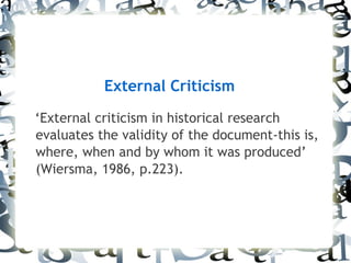 Historical research | PPT