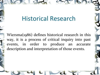 Historical Research