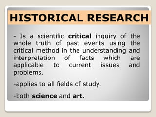 Historical research | PPTX | Science