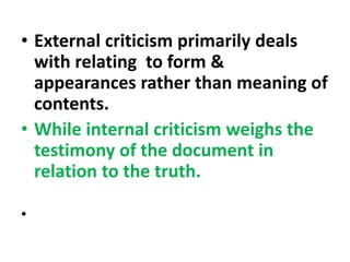 HISTORICAL RESEARCH | PPT