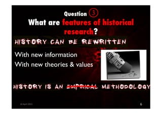 13 Questions in Historical Research Method & Oral History | PDF