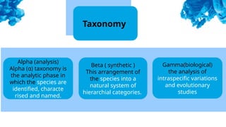 Historical resume of taxonomy and its stages | PPTX