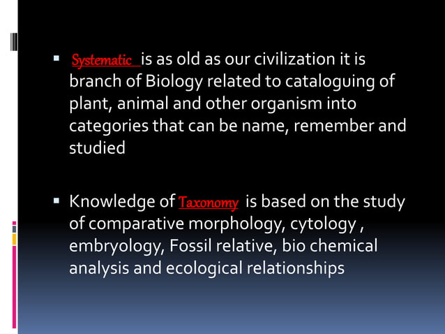 Historical resume of systematics by VISHAL BHOJYAWAL | PPTX | Biological Sciences | Science