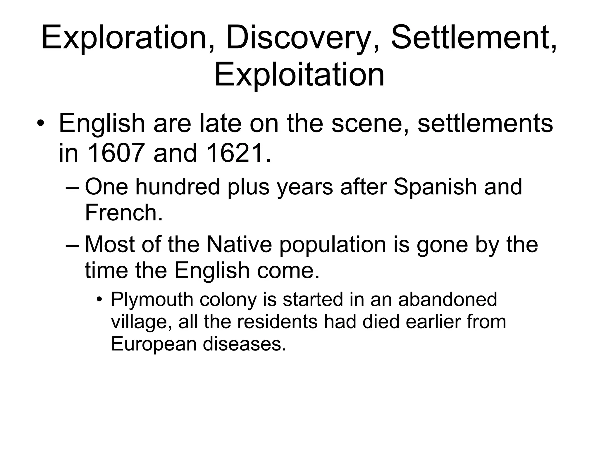 Historical settlement of north america | PPT