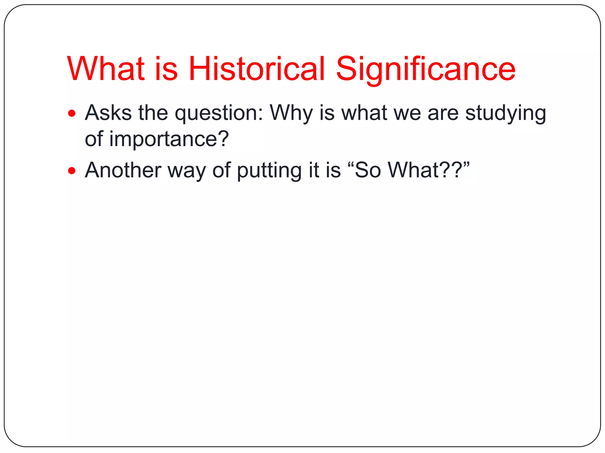 Historical Significance Activity | PPTX