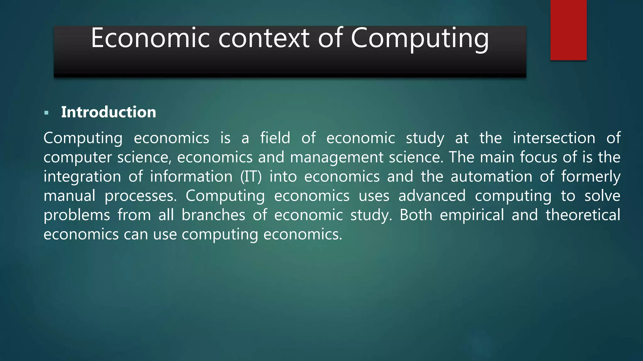 Historical social & economic context of computing | PPTX