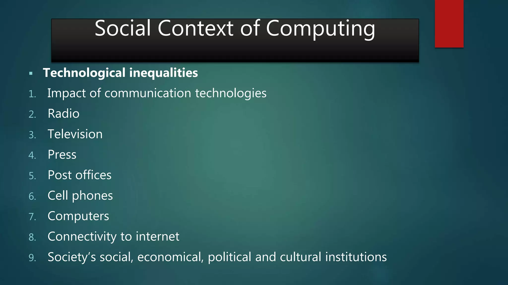 Historical social & economic context of computing | PPTX