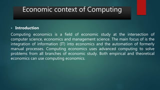 Historical social & economic context of computing | PPTX