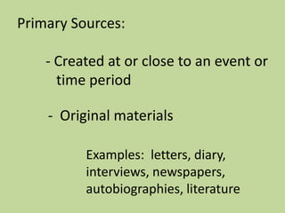 Historical Sources | PPT