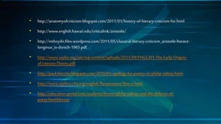 Historical survey of literary criticism | PPTX