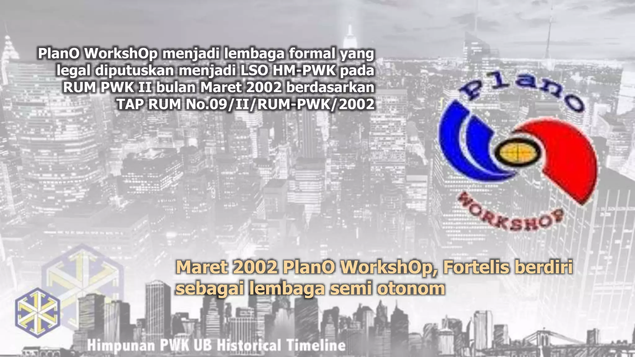 Historical timeline HIMPUNAN PWK UB | PPT