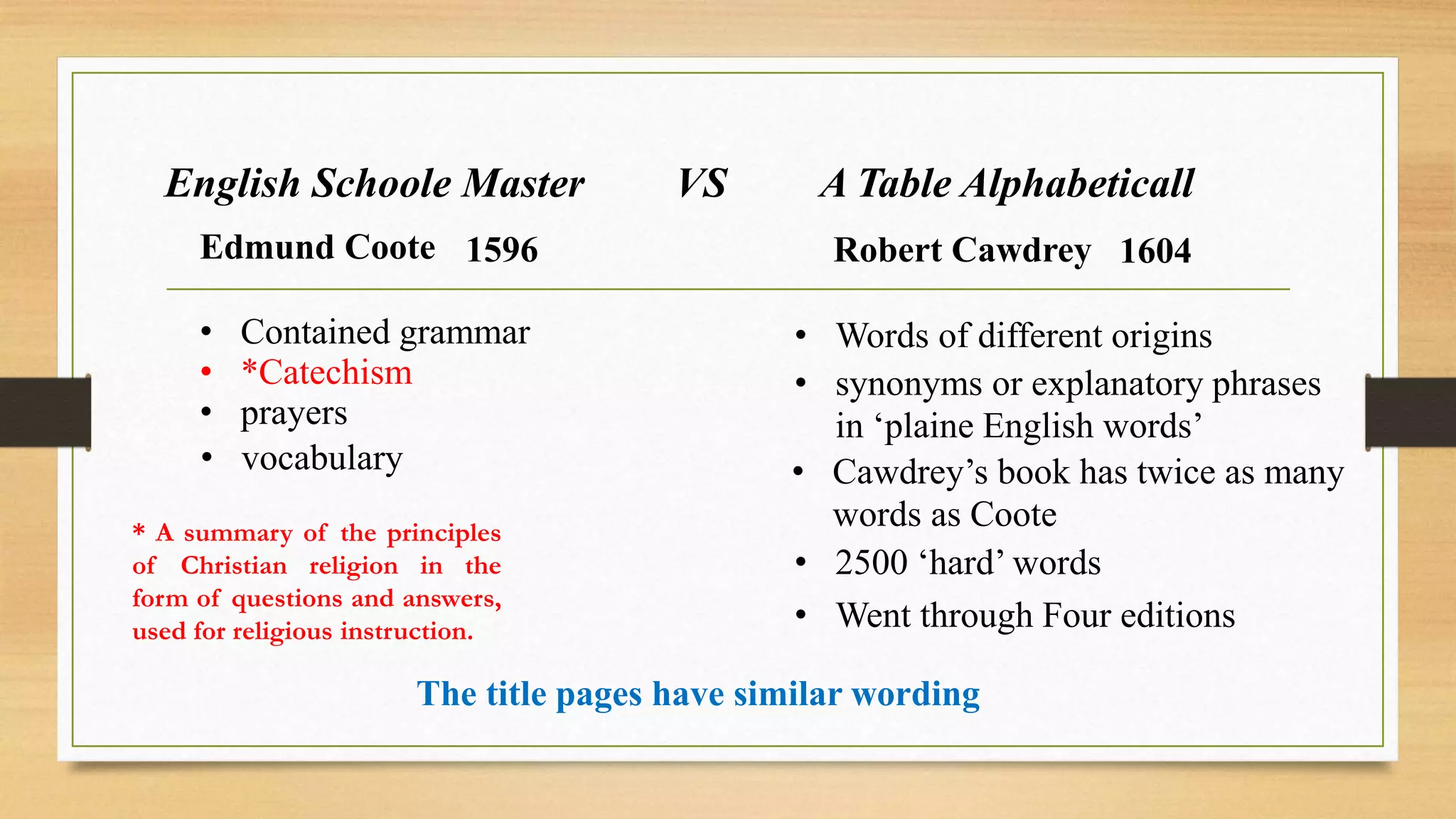 Historical Trace of Dictionary Making in English | PPTX
