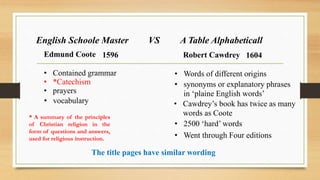 Historical Trace of Dictionary Making in English | PPTX