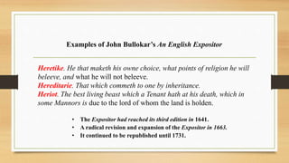 Historical Trace of Dictionary Making in English | PPTX
