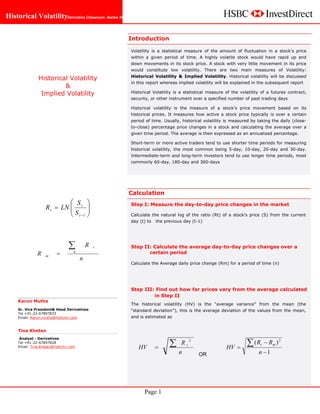 Historical Volatility | PDF