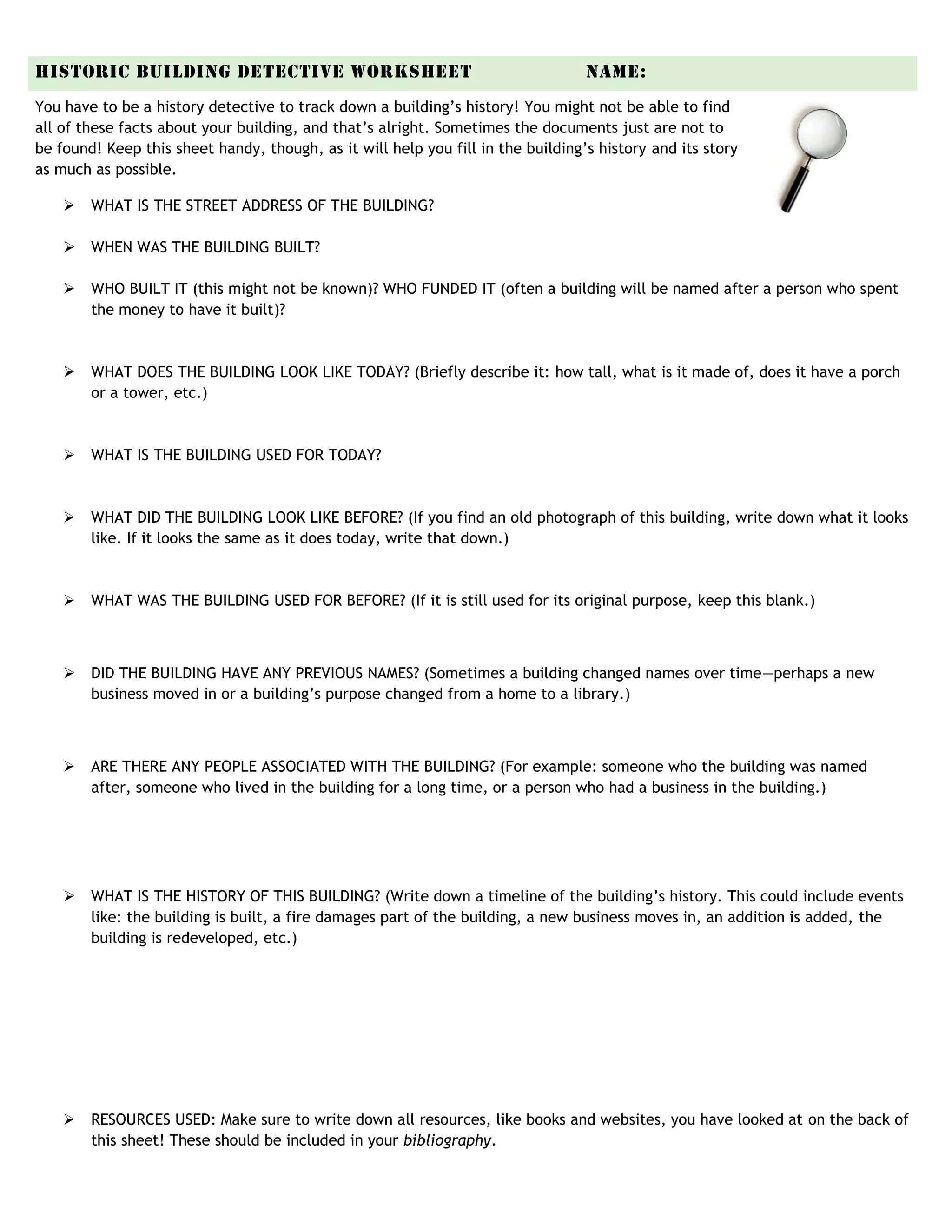 History Detectives: Researching Local Historic Buildings Using Vermont ...