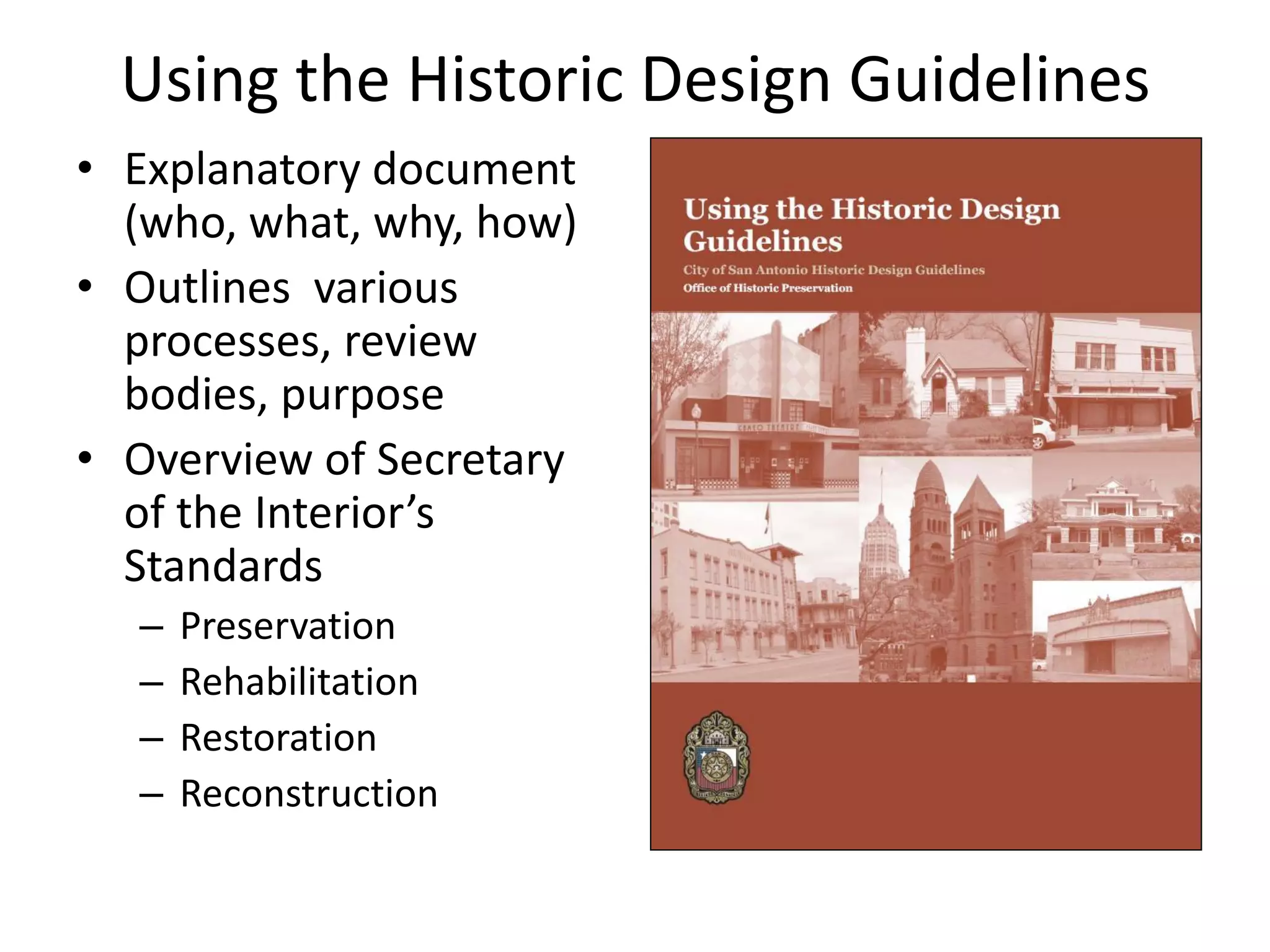 City of San Antonio Historic Design Guidelines | PDF
