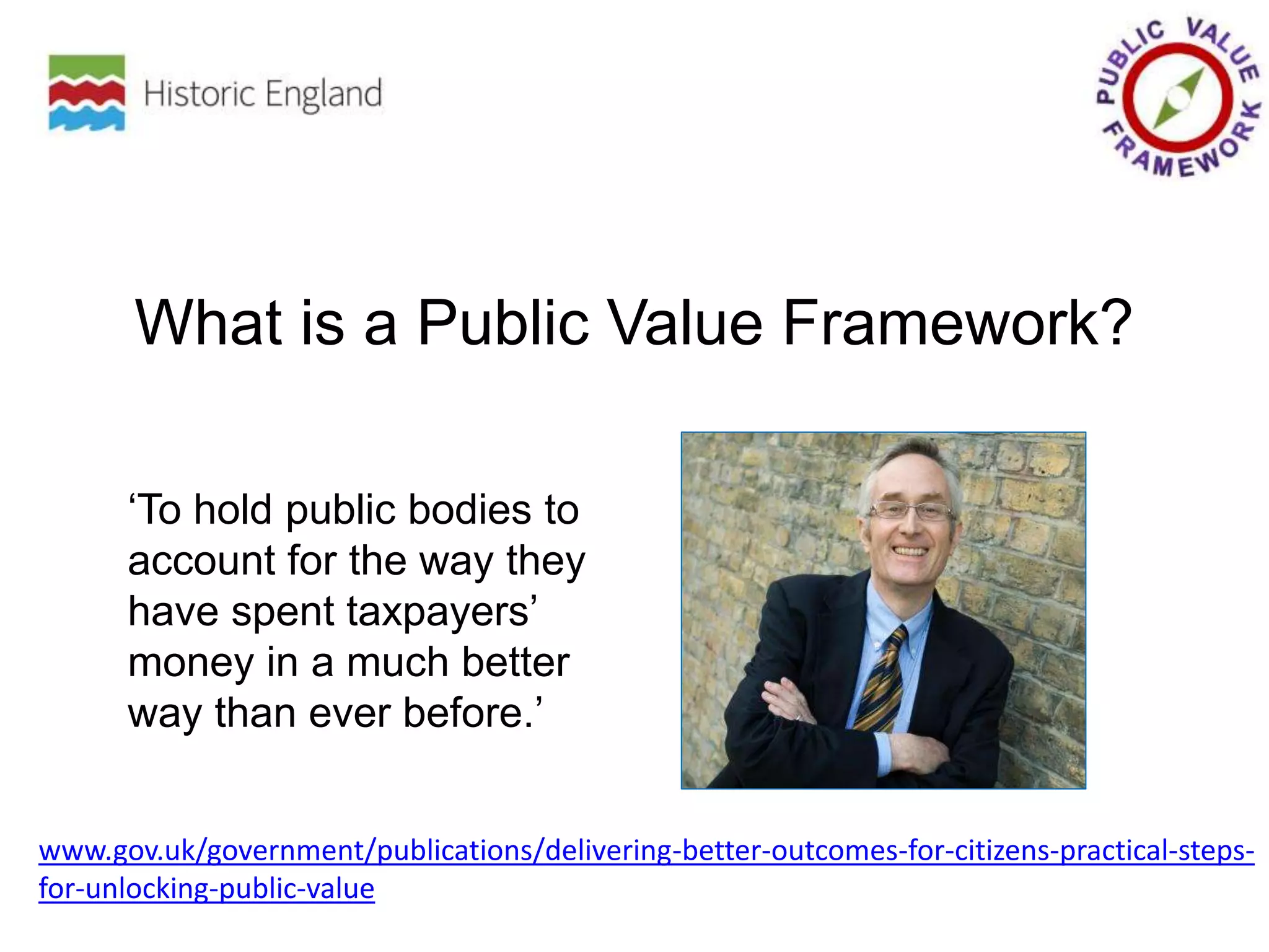 Historic England's emerging public value framework | PPTX