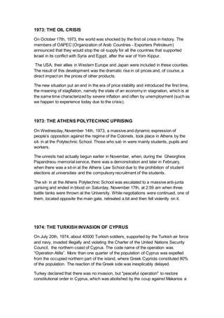 Historic events (1968- 1989) | DOCX | War and Conflicts