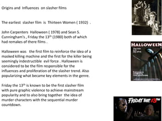 Historic genre slasher sasiane saku | PPT