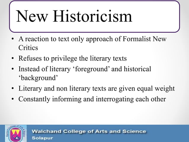 New Historicism | PPTX | Books and Literature