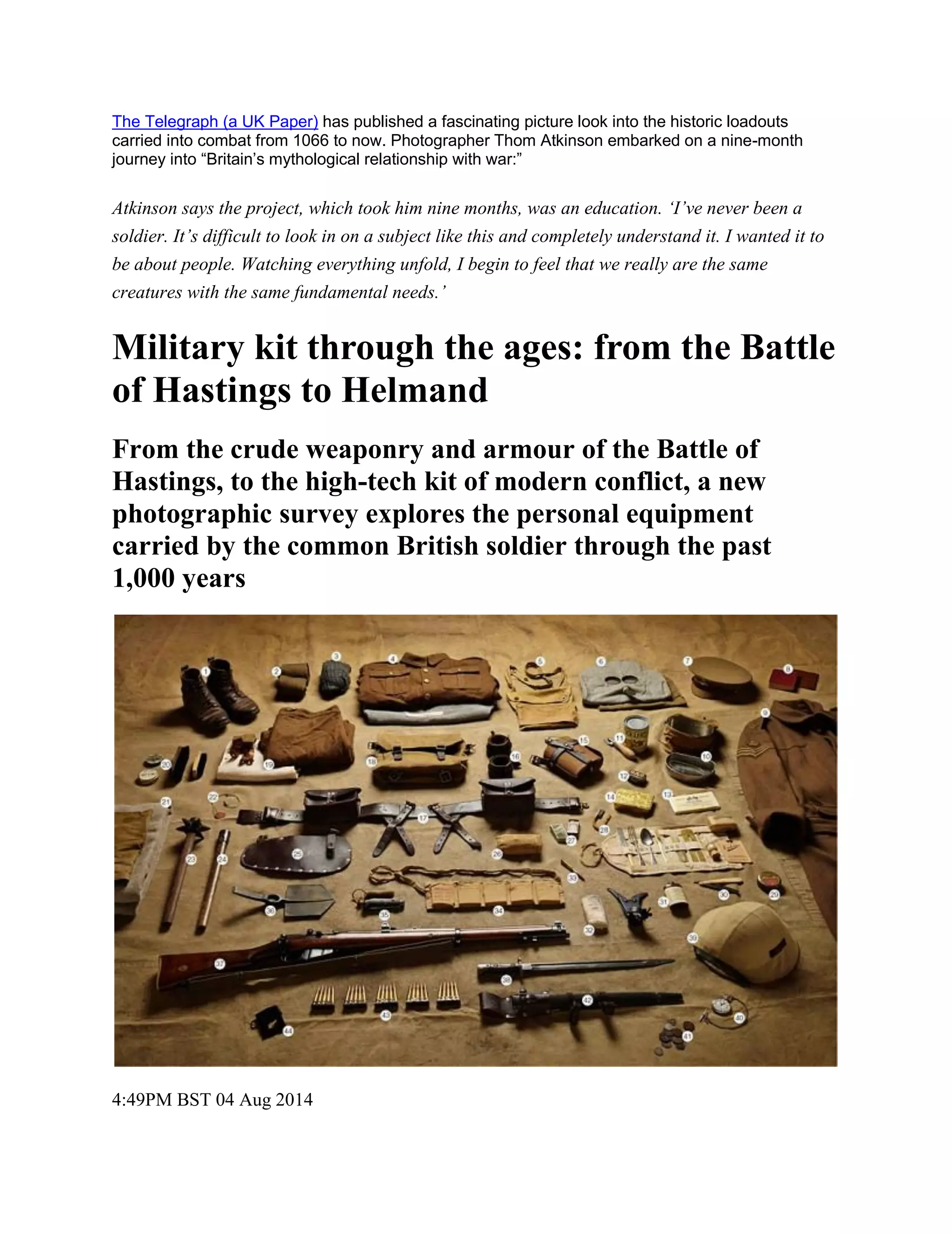 Historic Soldier's Load from 1066 to 2014 | PDF
