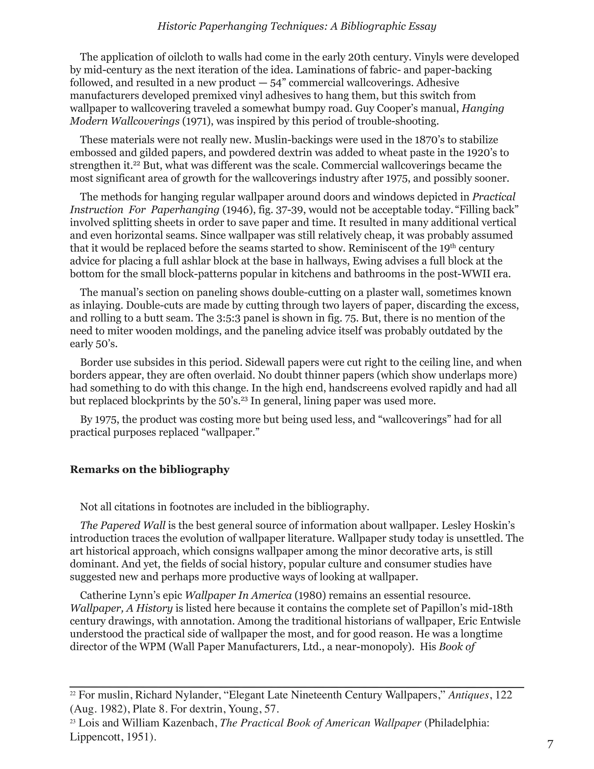 Historic Paperhanging Techniques: A Bibliographic Essay | PDF