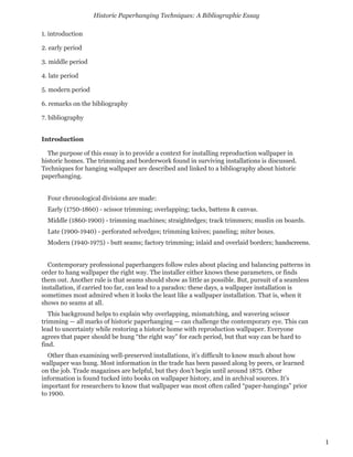 Historic Paperhanging Techniques: A Bibliographic Essay | PDF
