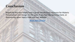 Historic Preservation Design Resources | PPT