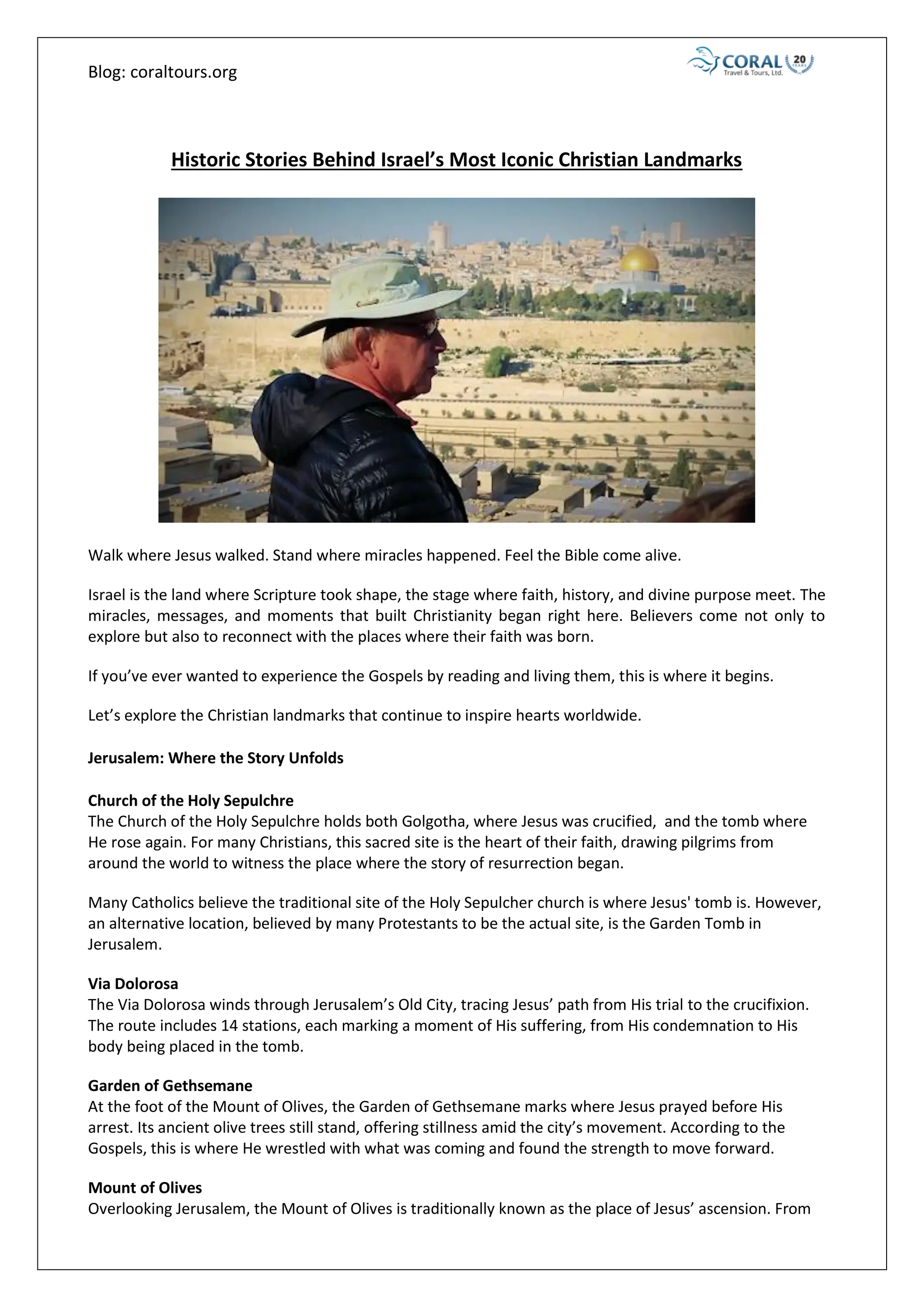 Historic Stories Behind Israel’s Most Iconic Christian Landmarks | PDF