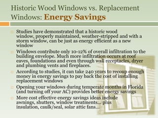 Why Save Historic Windows | PPT