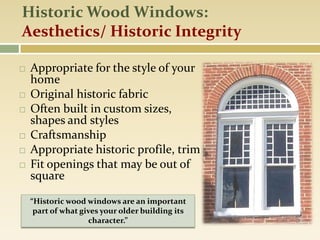 Historic Wood Windows | PPTX