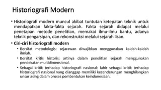 Sejarah Kelas X Bab Historiografi atau penulisasn sejarah | PPTX